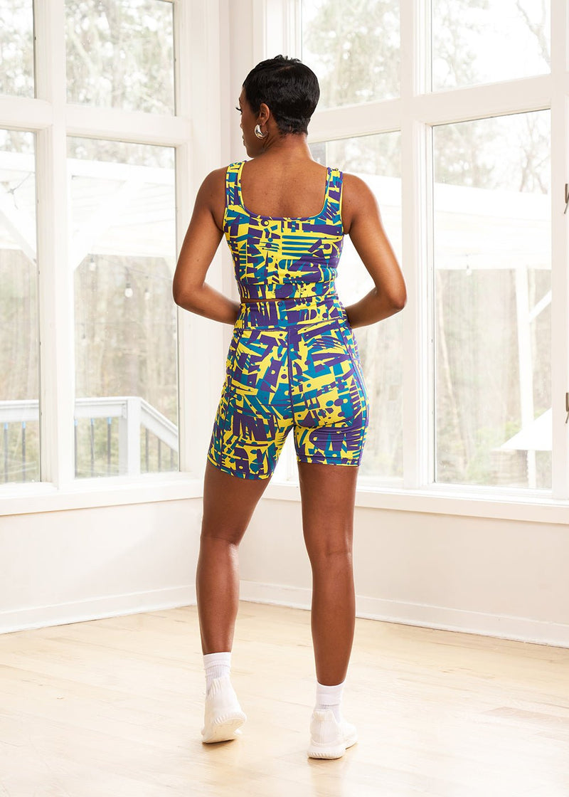 Adamma Women's African Print Sports Bra (Neon Tropical Stamp) – D'IYANU