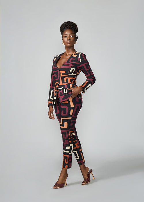 Talia Women’s African Print Stretch Pants | Diyanu