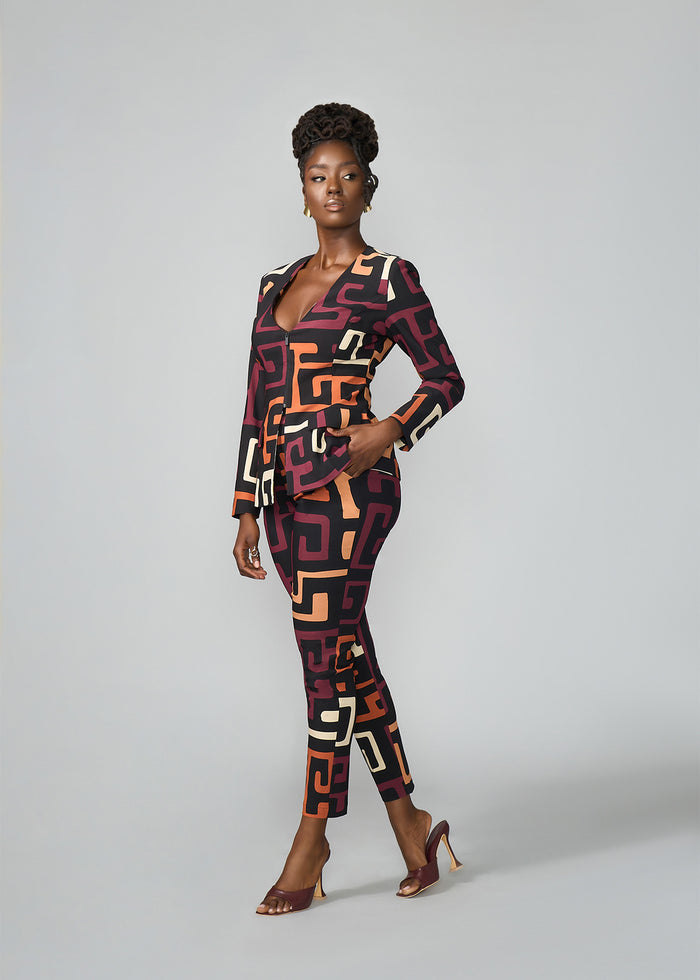 Talia Women’s African Print Stretch Pants | Diyanu