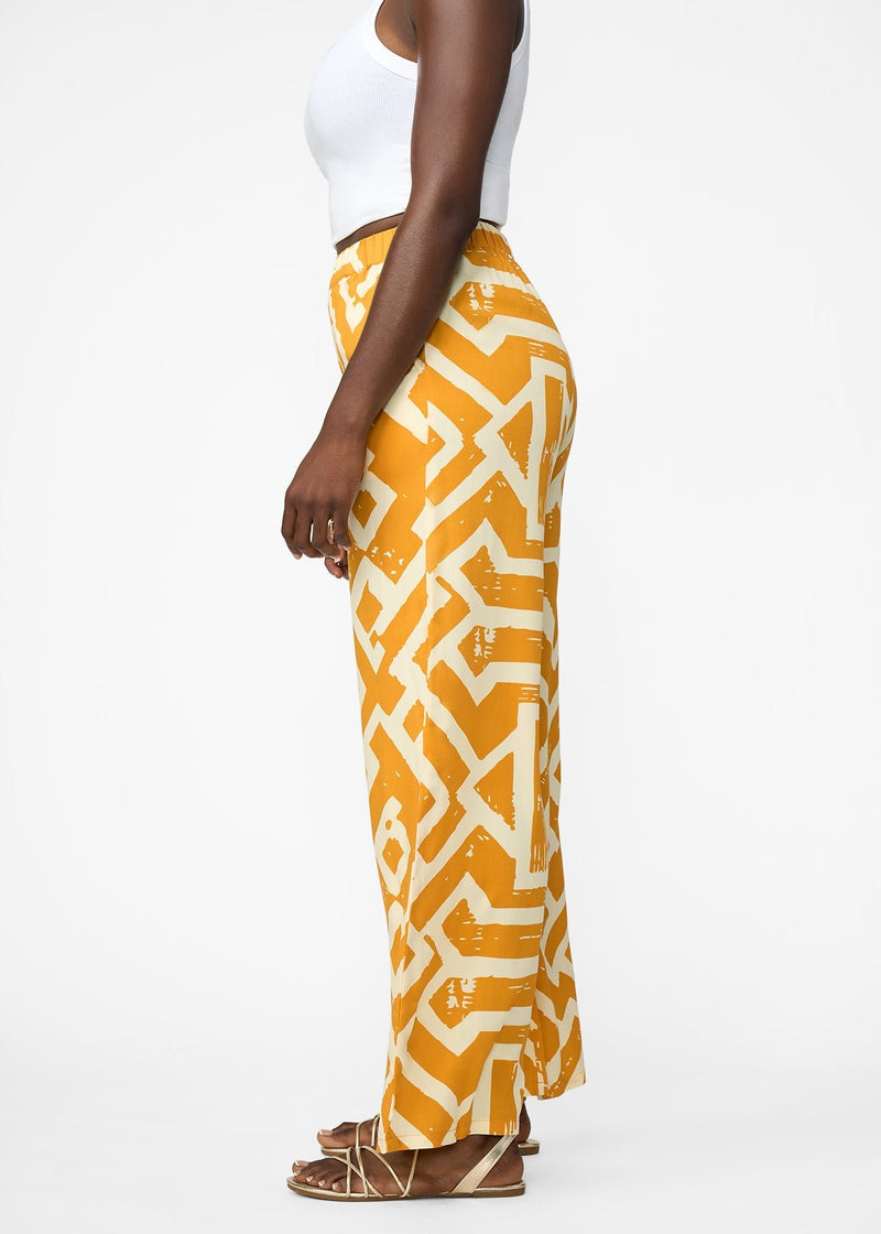 Nomusa Wide Leg Pants – Gold Cream
