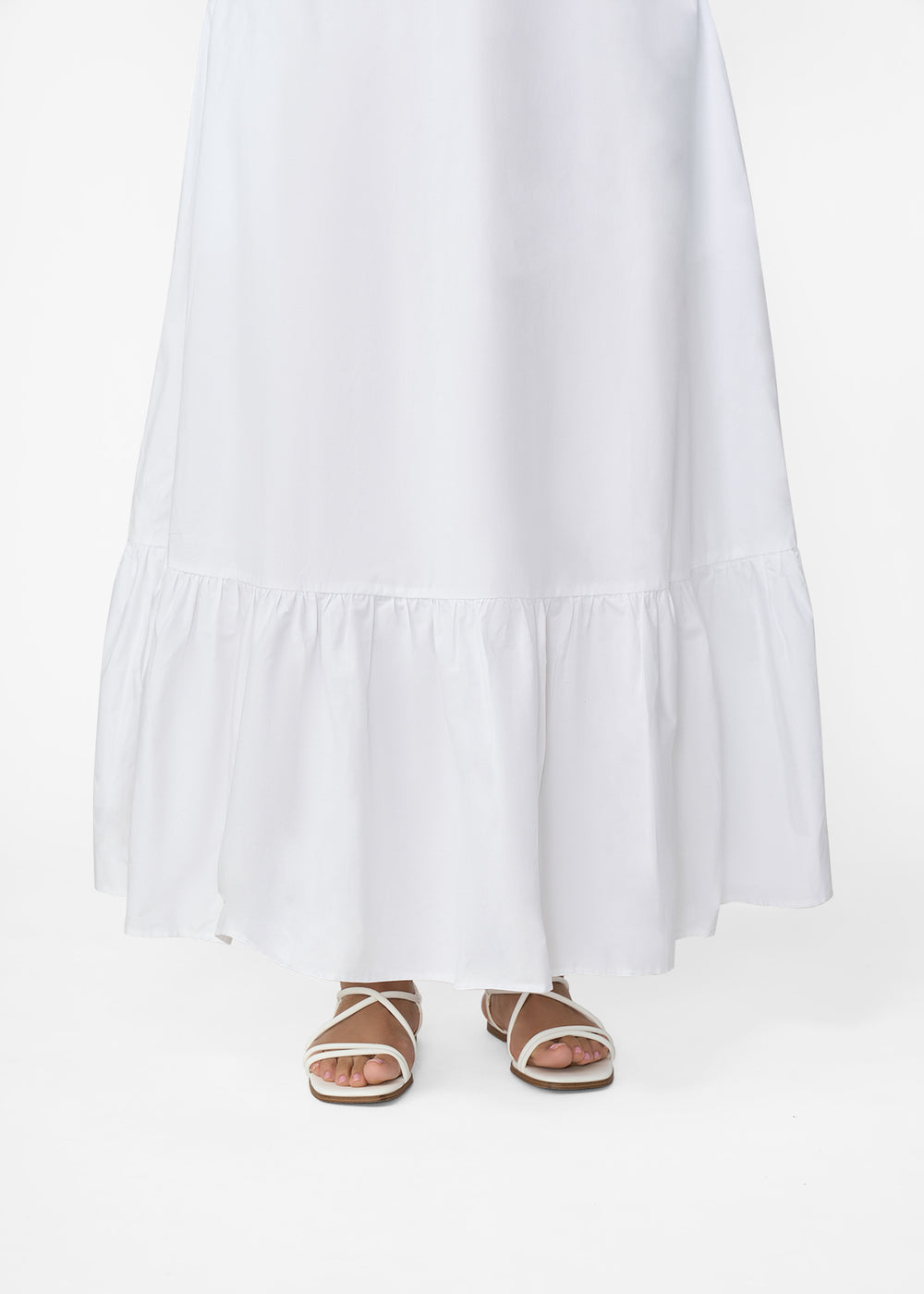 Oneyka Women's African Print Cut-Out Maxi Dress (White) - Clearance