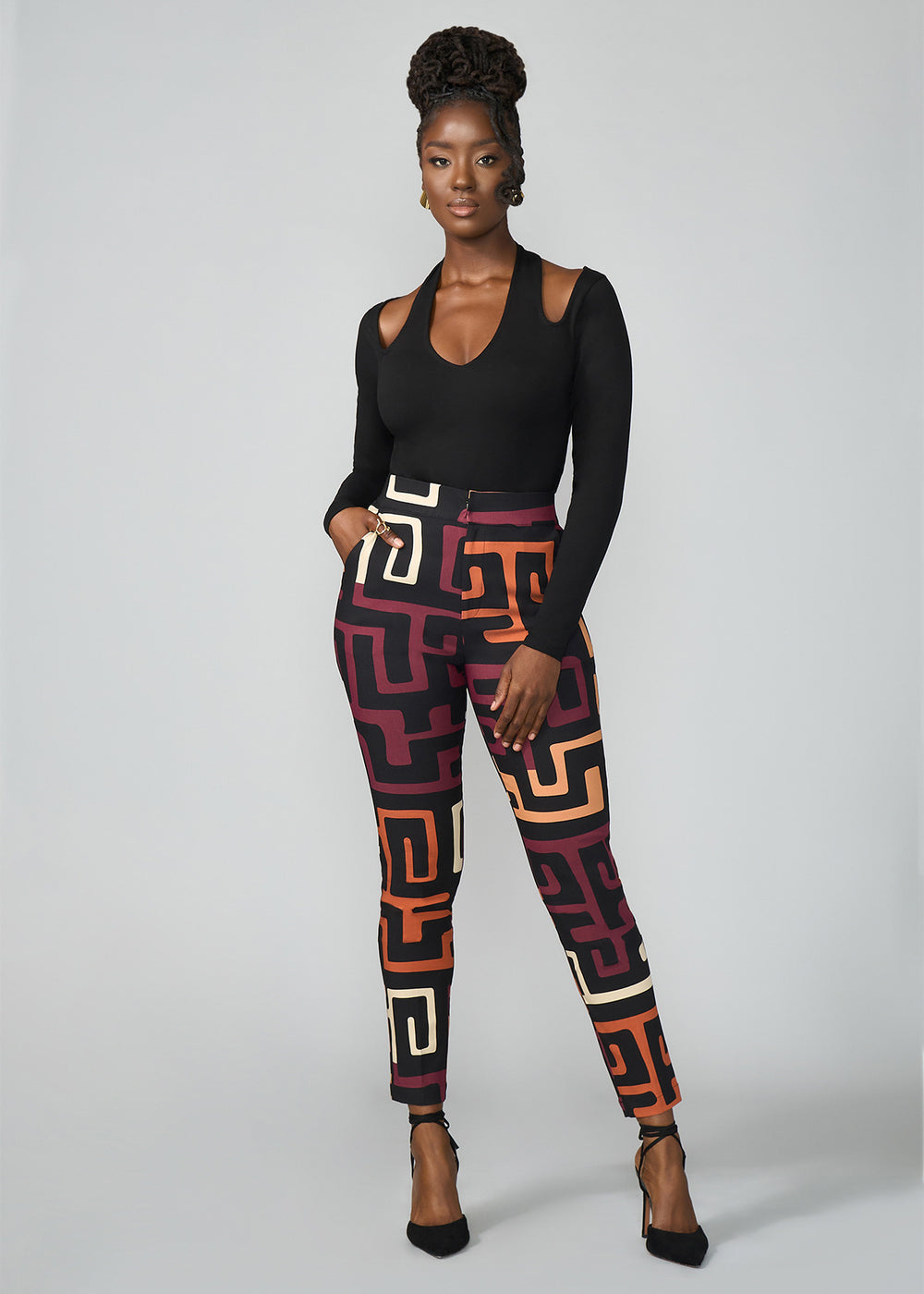 Talia Women’s African Print Stretch Pants | Diyanu