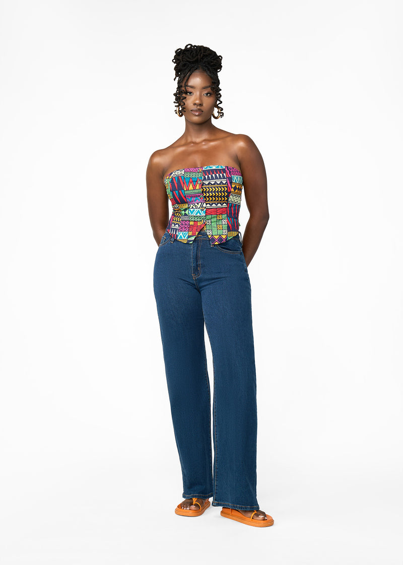 Tanina Bandeau Top – Green Navy