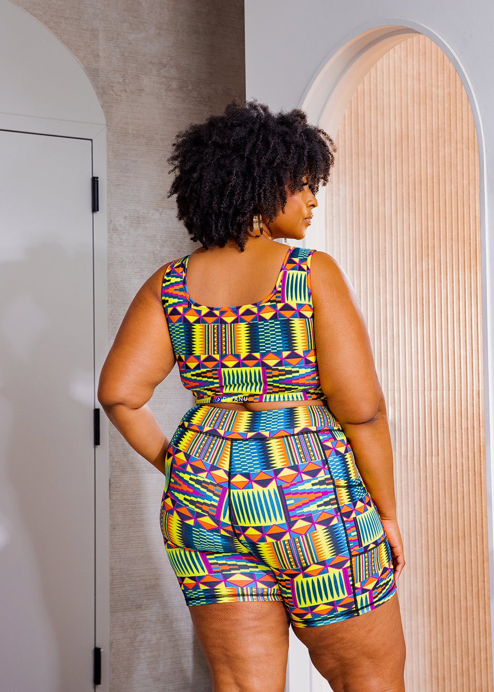 Adamma Women's African Print Sports Bra (Canary Yellow Kente) – D'IYANU