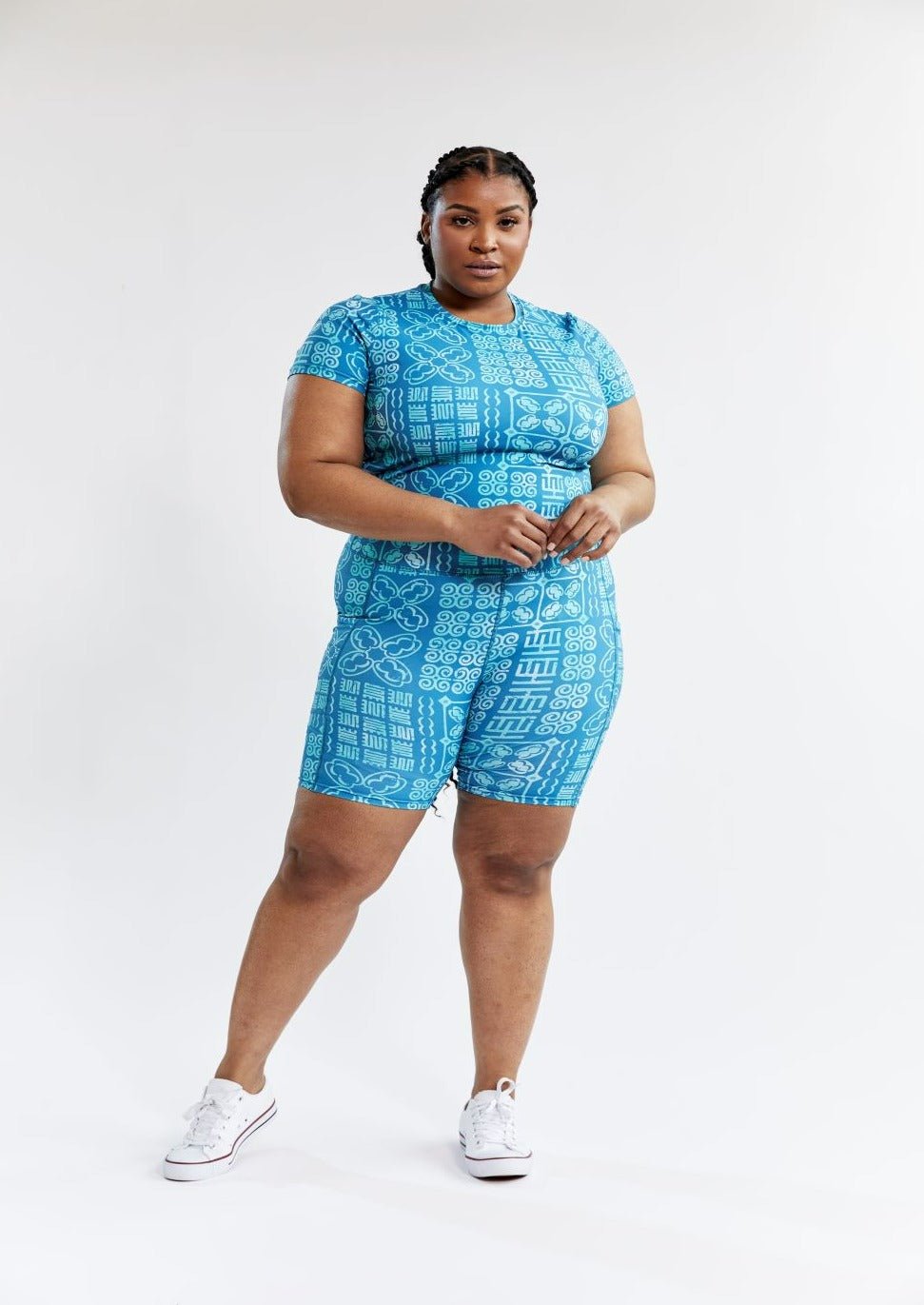 Gawa Women's African Print Active Crop Top (Cool Blue Adire) - Clearan ...